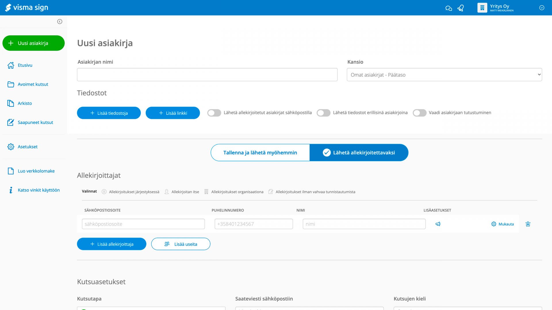 Sähköinen allekirjoitus | Kokeile ilmaiseksi | Visma Sign